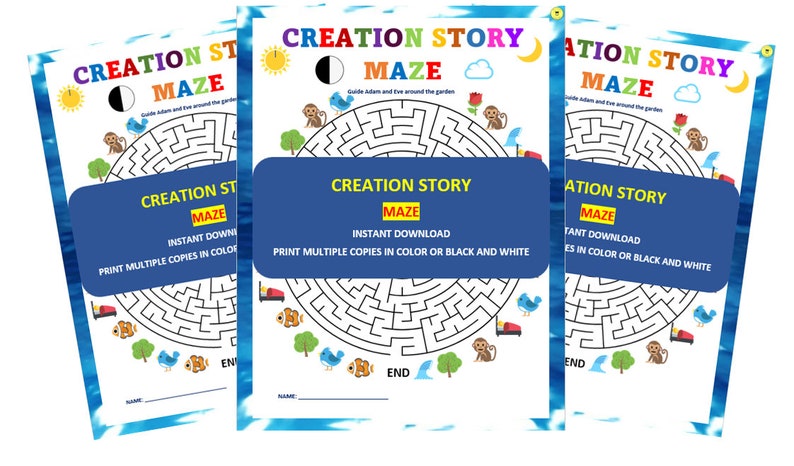 Creation Story Maze: Fun Activity for Kids and Adults (PDF Download) - Etsy