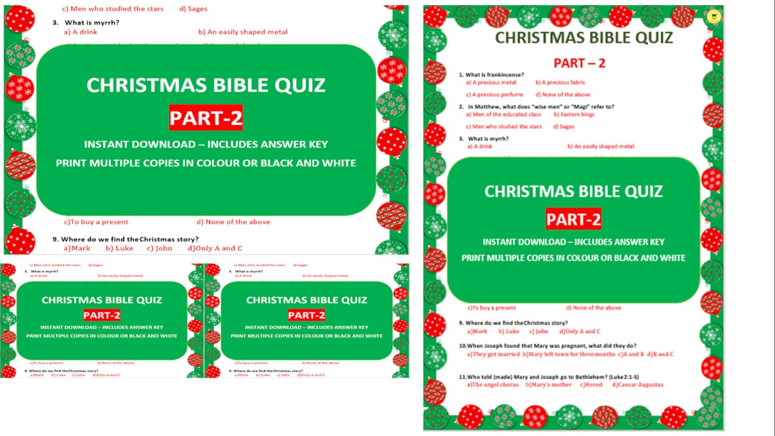 Christmas Bible Quiz Part- 2 | Christmas Bible Trivia| Church Small ...