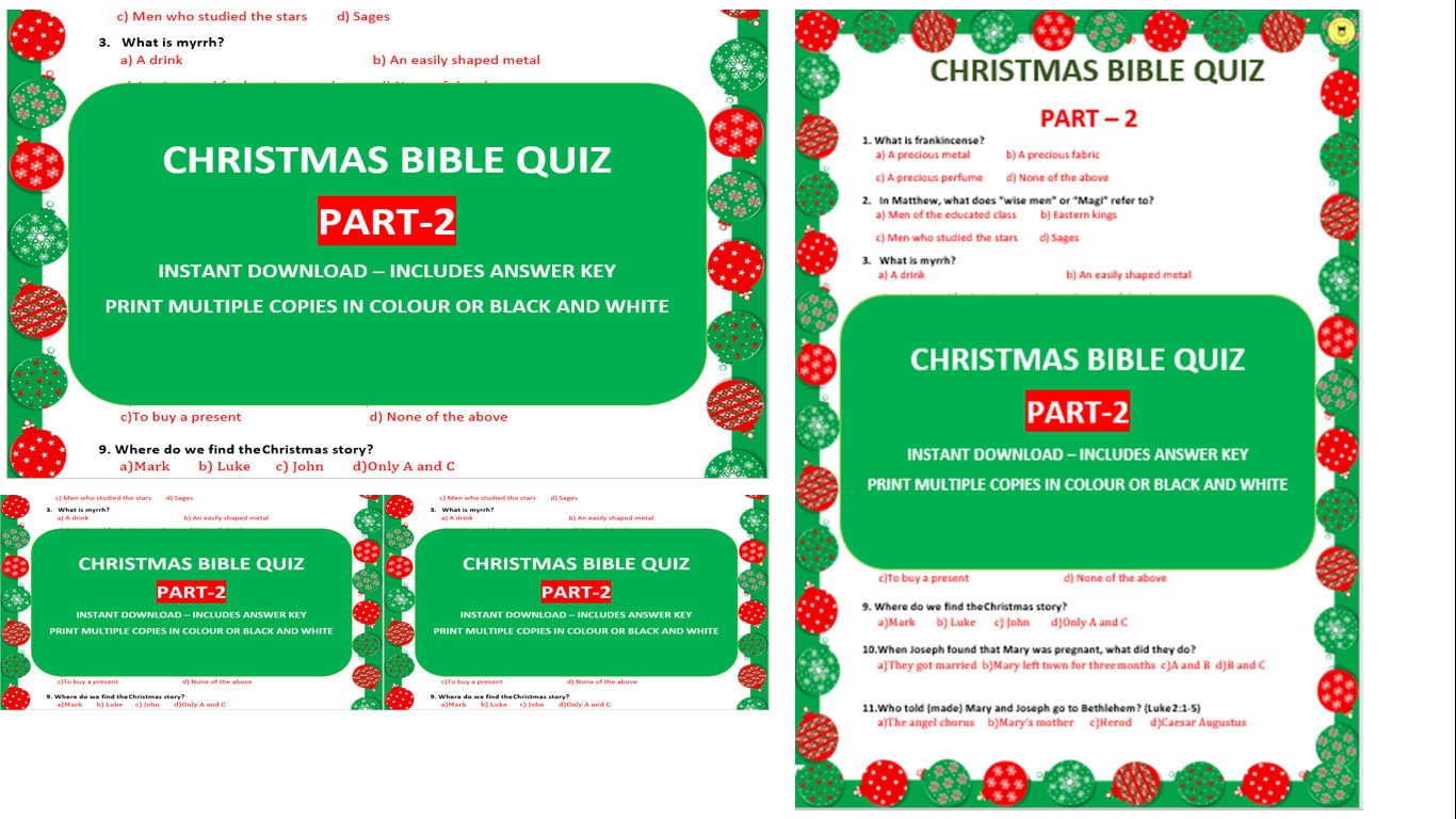 Christmas Bible Quiz Part- 2 | Christmas Bible Trivia| Church Small ...