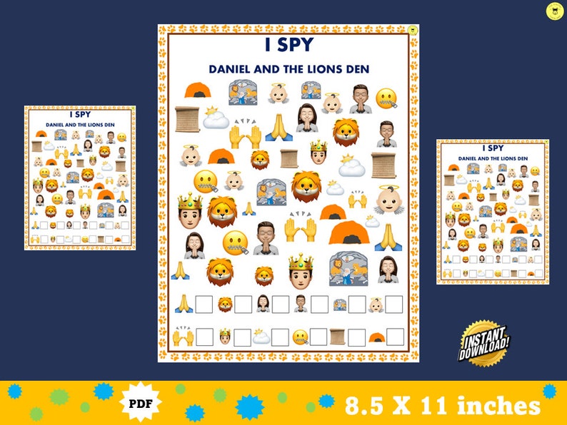 I Spy Daniel and the Lions Den Daniel and the Lions Den I Spy Printable ...