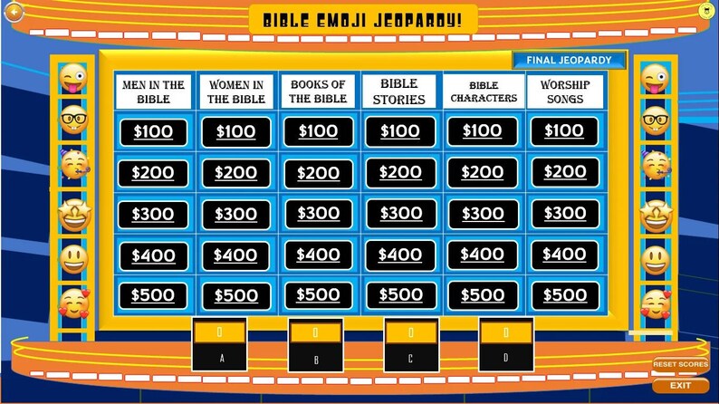 Bible Emoji Jeopardy Game: Kids & Adults Zoom Activity (instant ...