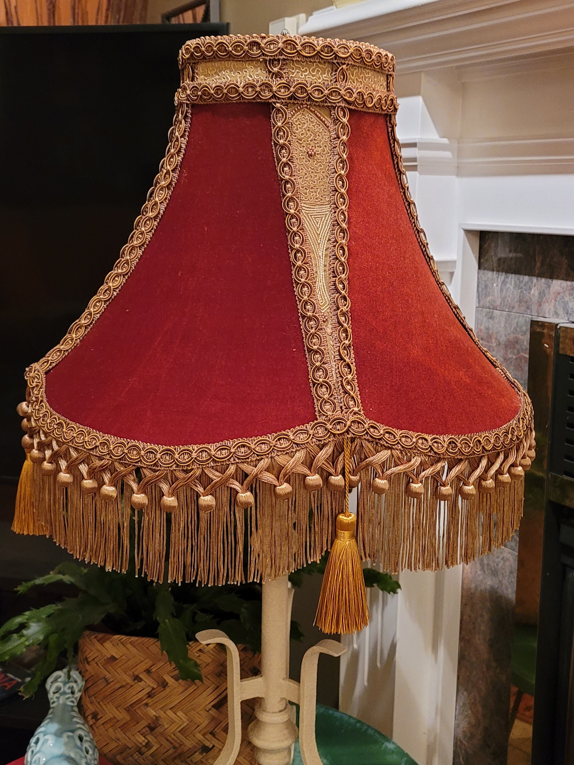 Luscious Velvet Lampshade Traditional Elegance Handsewn Rust - Etsy