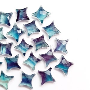 Natural Multi Fluorite Ninja Star Shape Gemstone, Faceted Hand Carved ...
