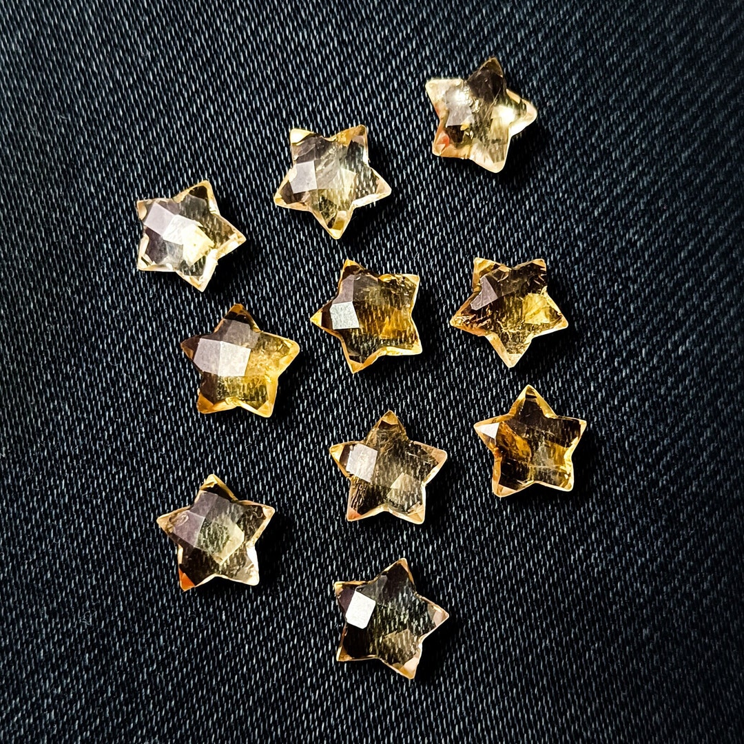 Natural Citrine Star Shape Gemstone, Faceted Hand Carved Star Beads for ...