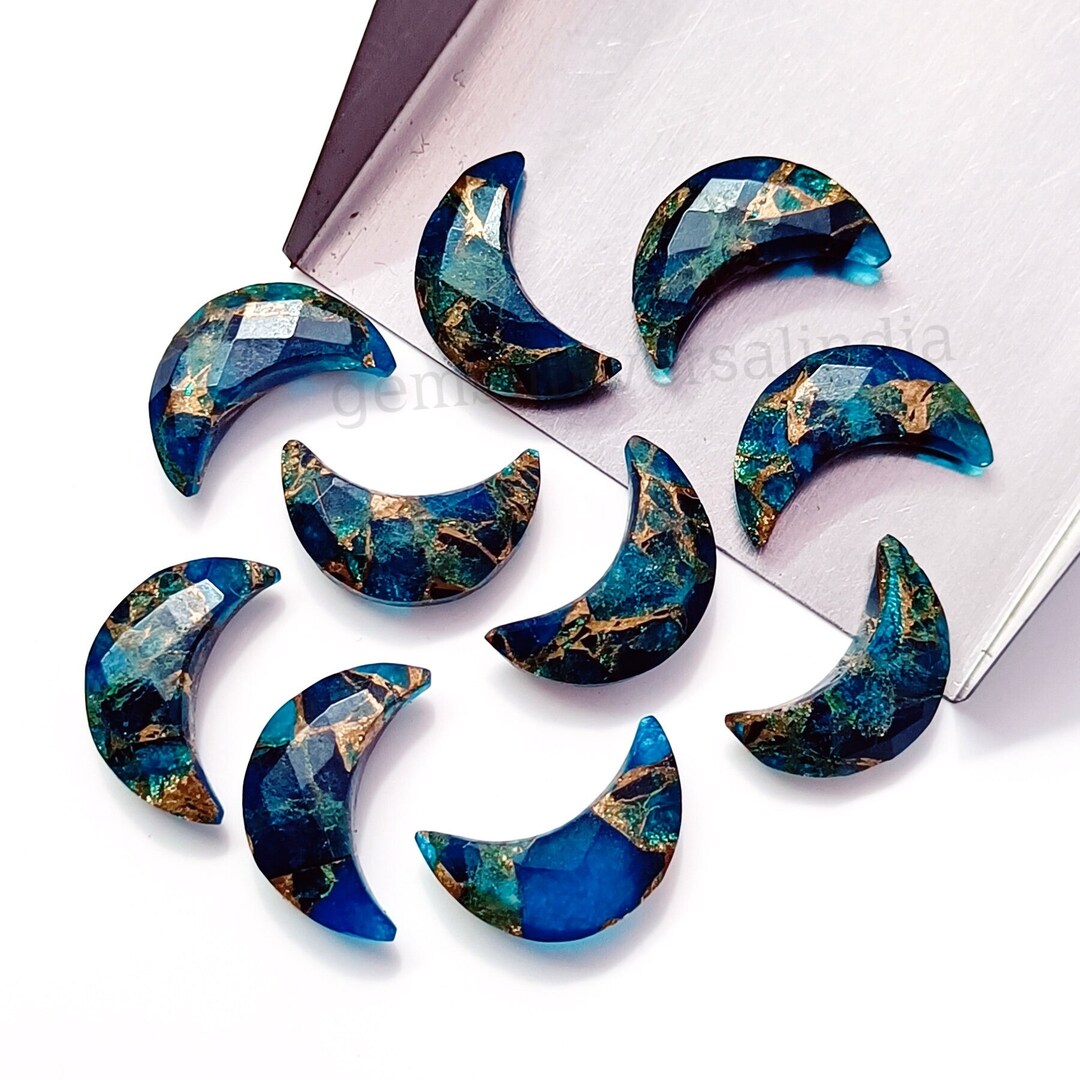 AAA Neon Copper Turquoise Moon Carved Briolettes, Copper Turquoise ...