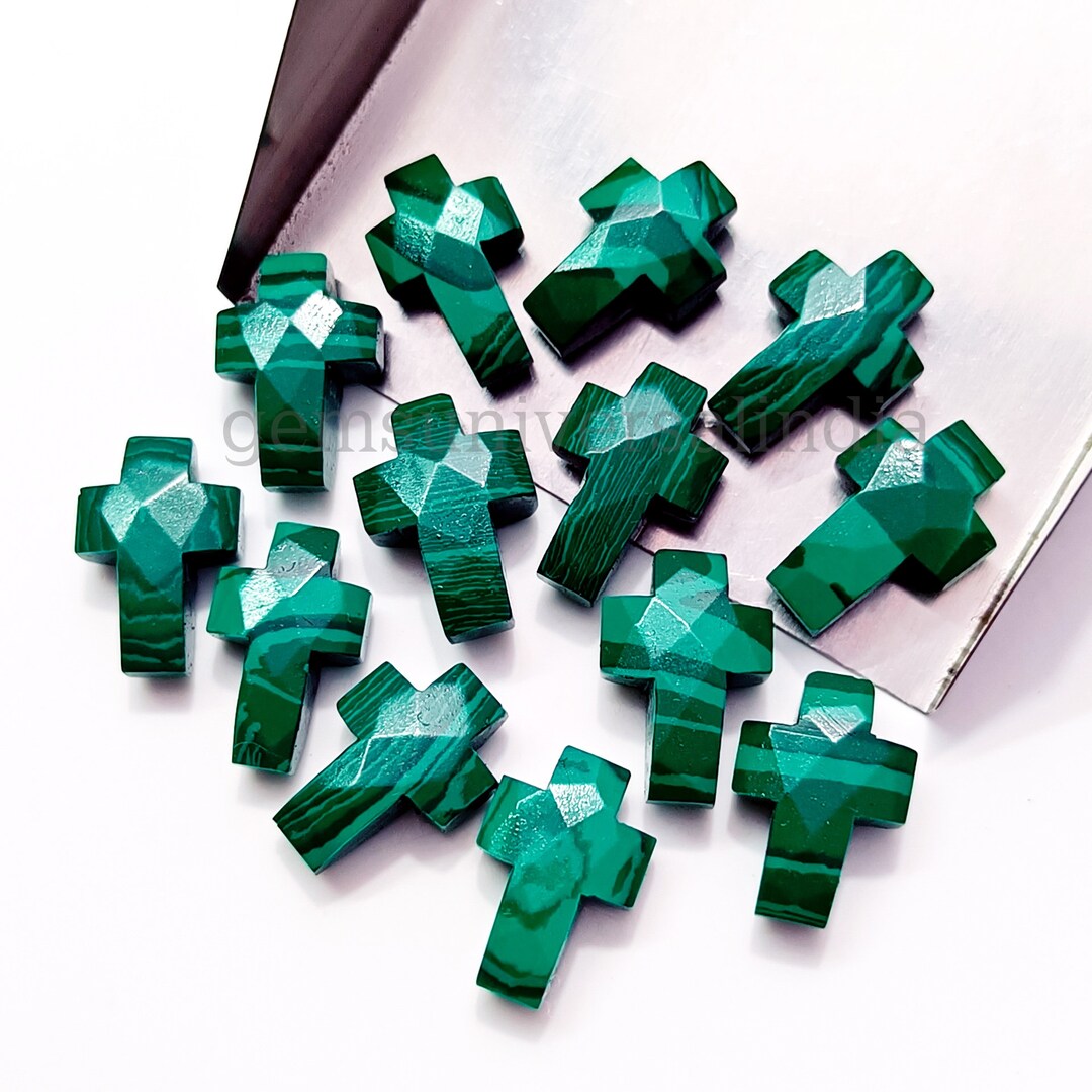 Gorgeous Malachite Cross Shape Gemstone, Hand Carved Cross Beads for ...