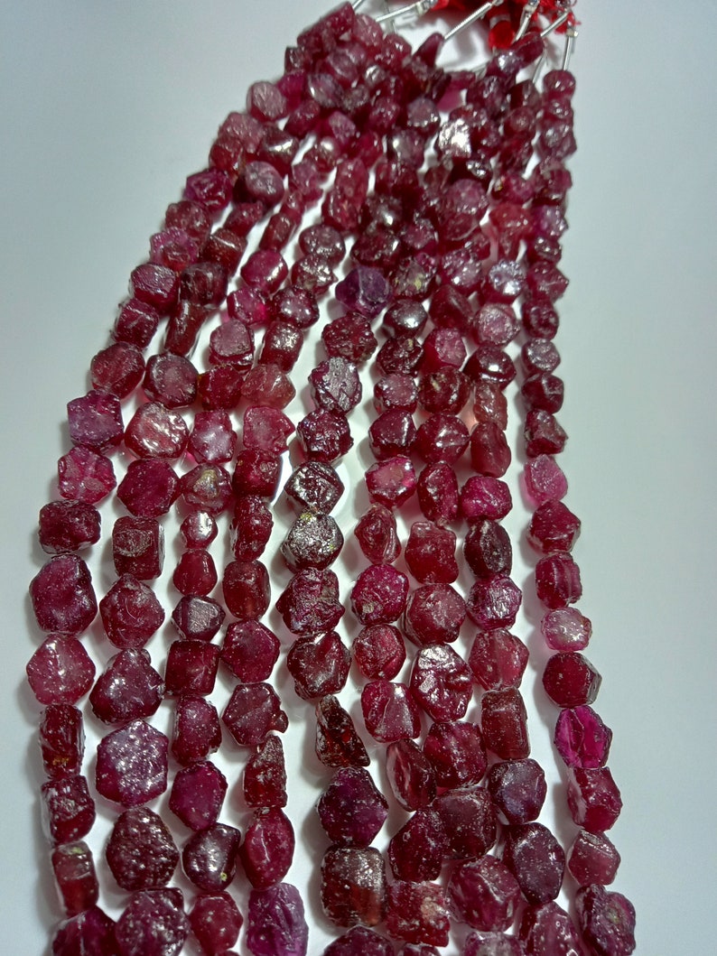 Shiny Red Ruby Uncut Chip Beads, 100% Natural Glass-filled Ruby Uncut ...