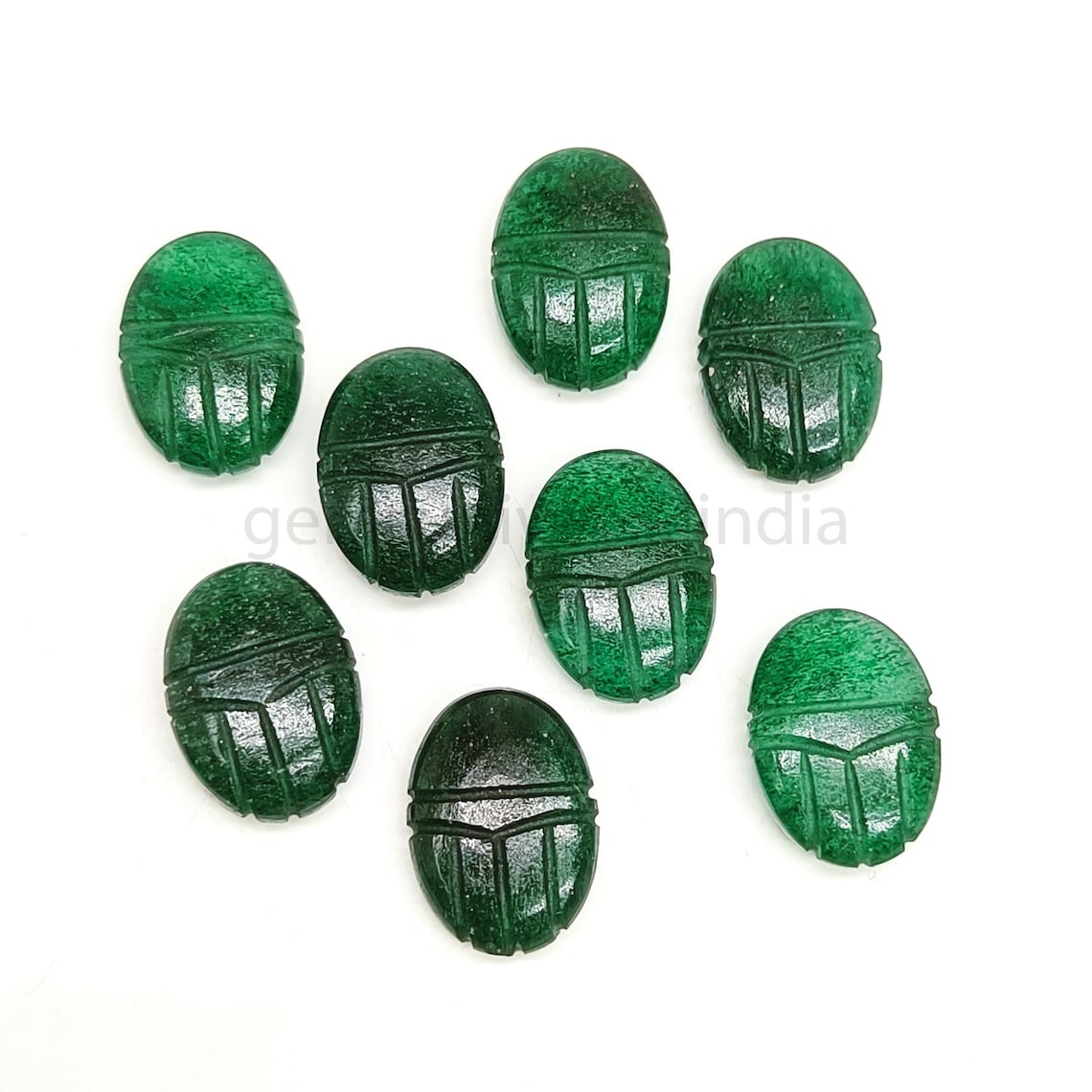 AAA Green Jade Scarabs Beads, Boho Egyptian Scarabs Shape, Insect ...