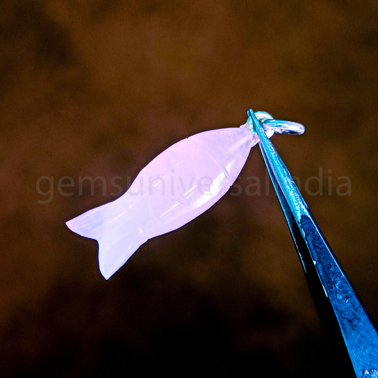 Natural Gemstone Carved Fish Pendant, Handmade 925 Silver Jewelry ...