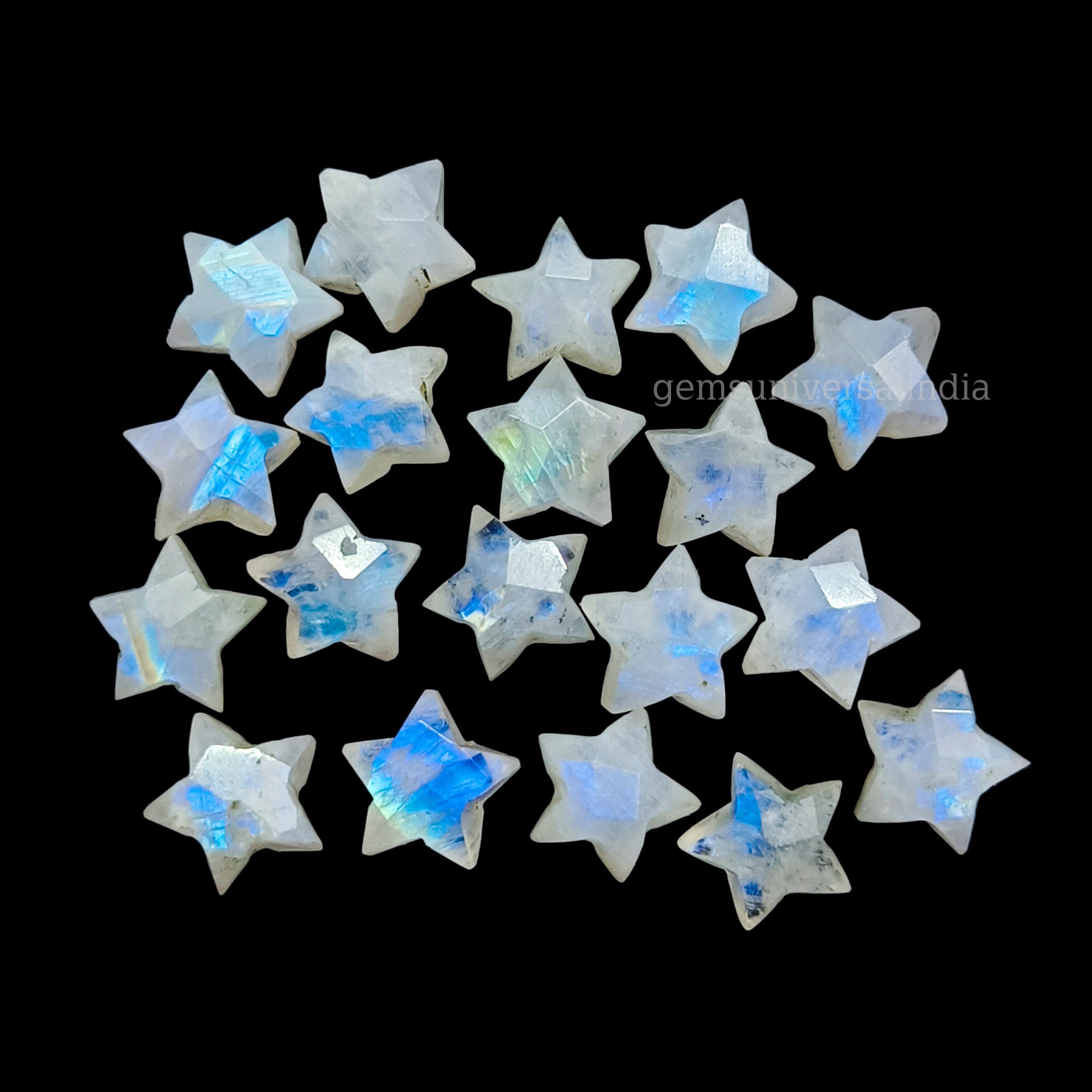 Gorgeous Rainbow Moonstone Star Shape Gemstone, Faceted Hand Carved ...
