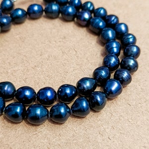 RARE Black Pearl Beaded Necklace, Peacock Black Pearl Necklace, Natural ...