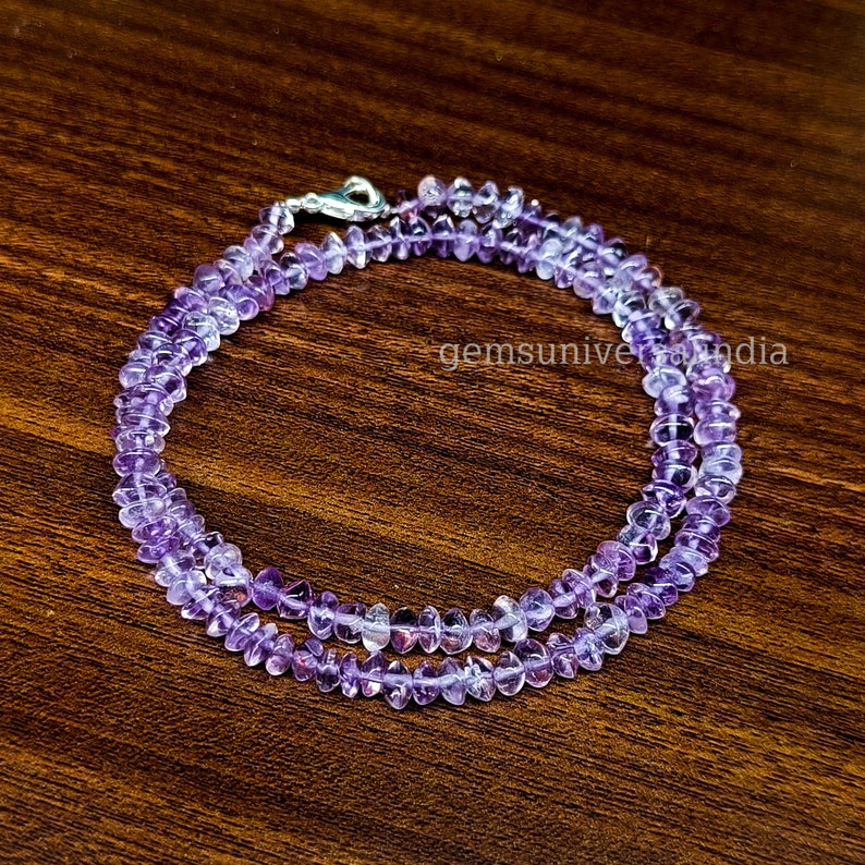 Purple Amethyst Smooth Button Shape Beads Necklace Amethyst - Etsy
