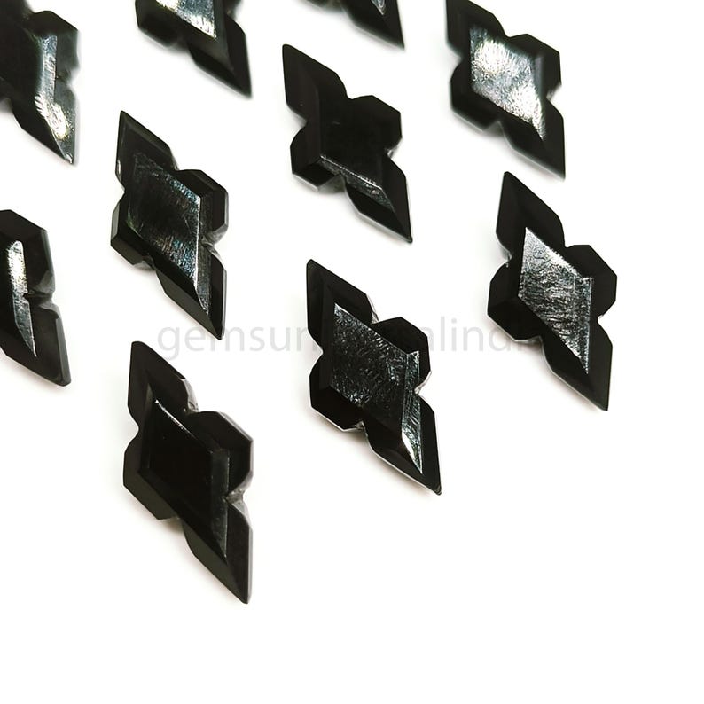 AAA Quality Black Onyx Kite Cut Faceted Gemstone, Kite Shape Charms for ...