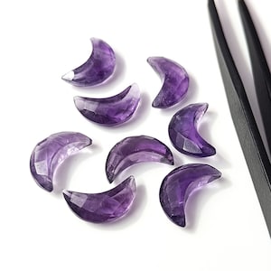 AAA Amethyst Moon Shape Briolettes, Purple Amethyst Faceted Moon Shape ...