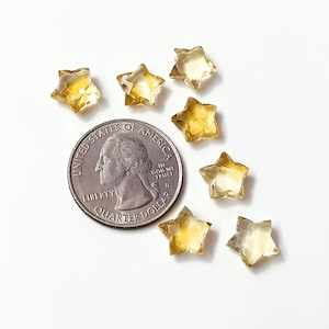Natural Citrine Star Shape Gemstone, Faceted Hand Carved Star Beads for ...