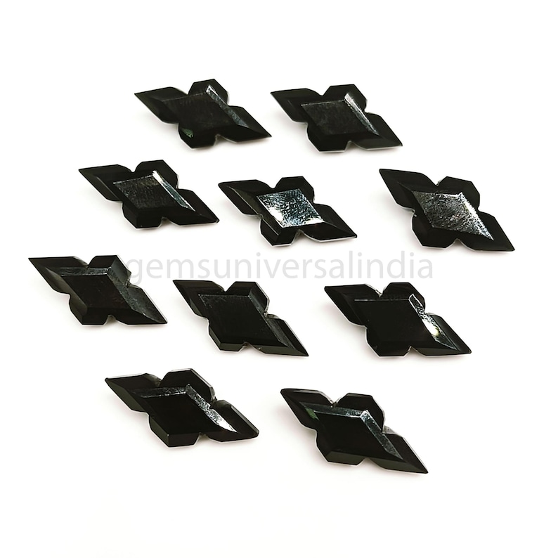 AAA Quality Black Onyx Kite Cut Faceted Gemstone, Kite Shape Charms for ...