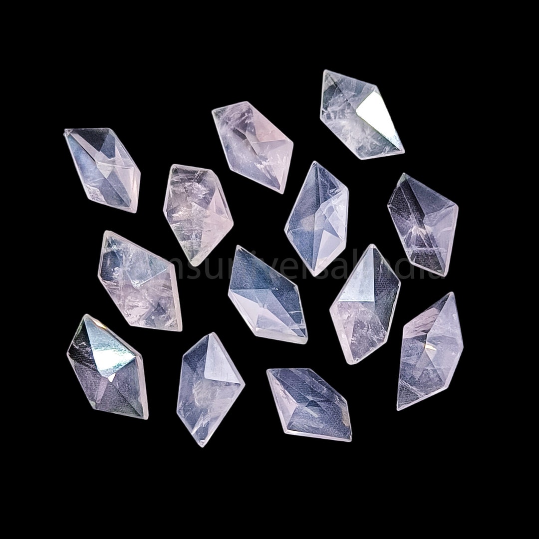 10pc Rose Quartz Spindle Shape Gemstone, Hand Carved Gemstone Beads for ...
