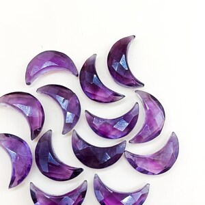 AAA+ Amethyst Moon Shape Briolettes, Purple Amethyst Faceted Gemstone ...
