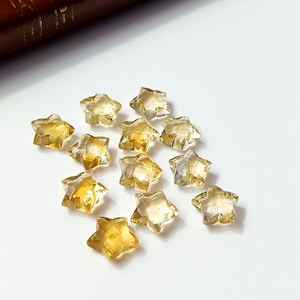 Natural Citrine Star Shape Gemstone, Faceted Hand Carved Star Beads for ...