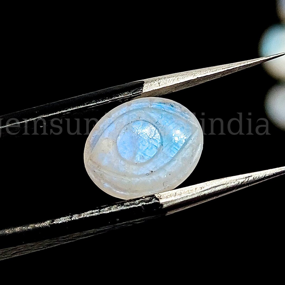 Buy Rainbow Moonstone Evil Eye Beads, Carved Moonstone Bead, Moonstone ...