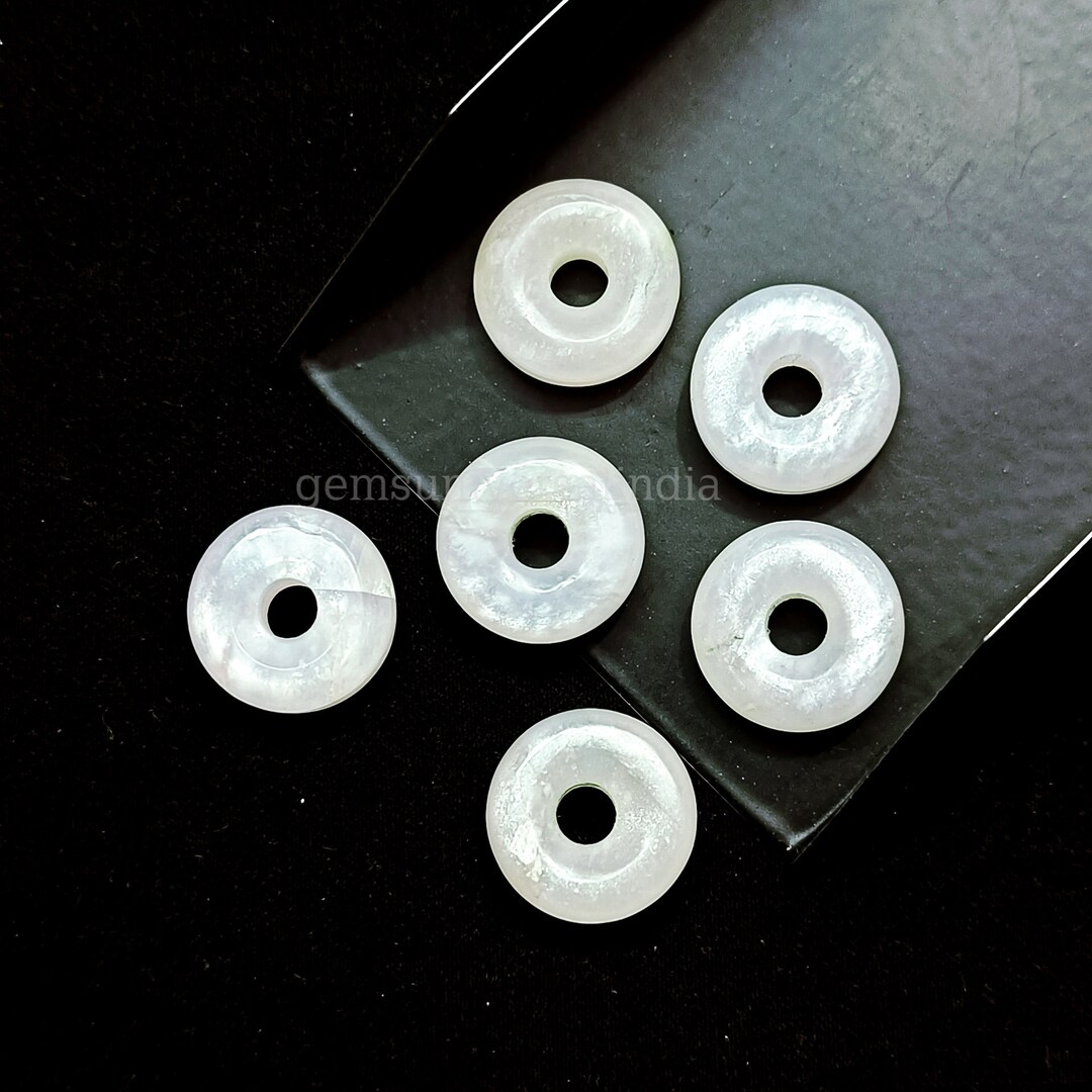 Flashy White Moonstone Donut Shape Gemstone, Natural Moonstone Donut ...