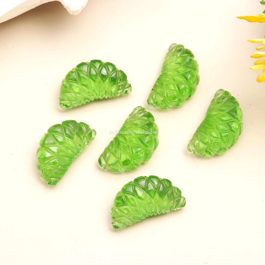 AAA Peridot Quartz Fruit Shape Gemstone, Loose Hand Carved Gemstone ...
