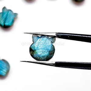 AAAA Labradorite Cat Shape Gemstone, Natural Labradorite Faceted Cat ...