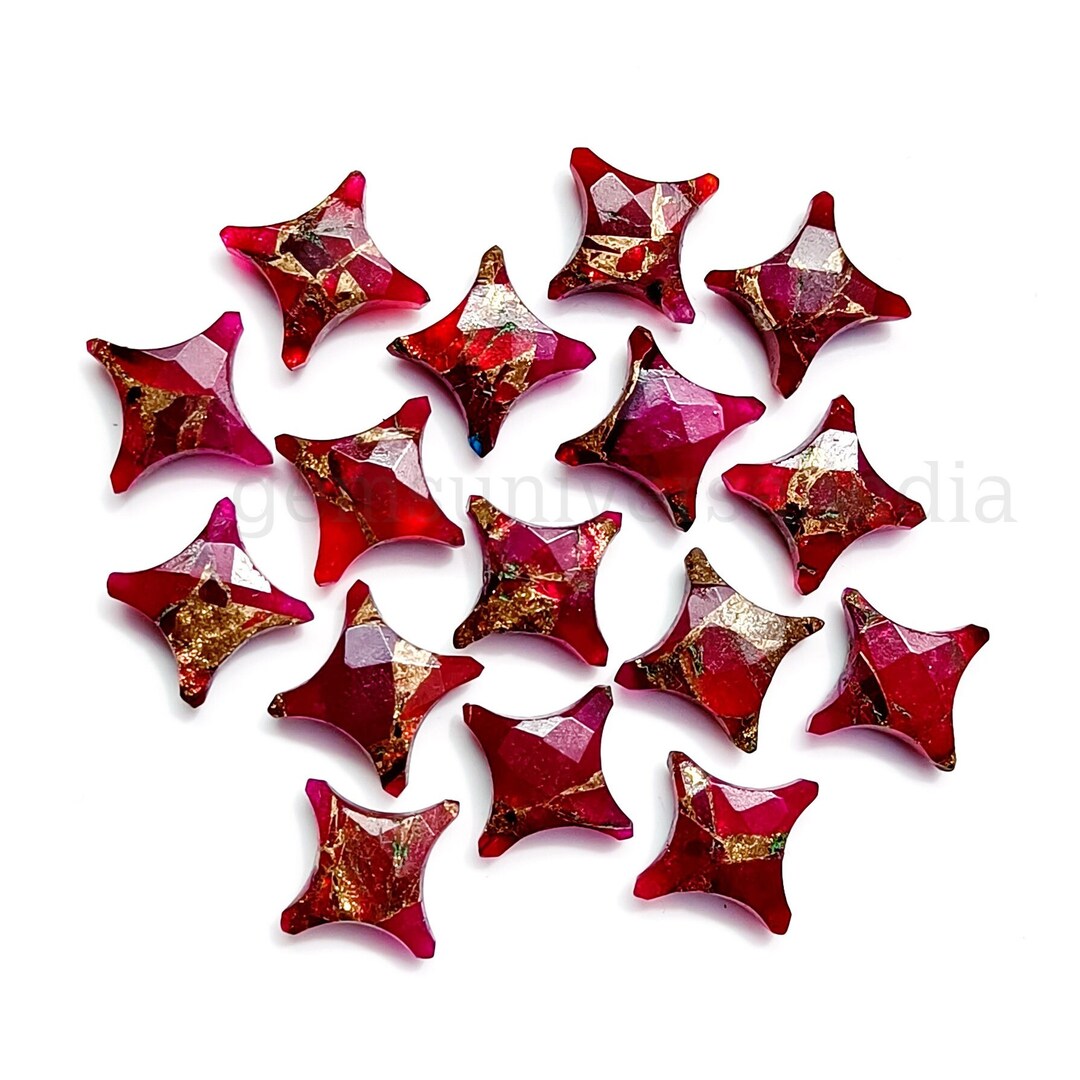 Hot Pink Mohave Turquoise Ninja Star Carved Briolettes, Mohave Copper ...
