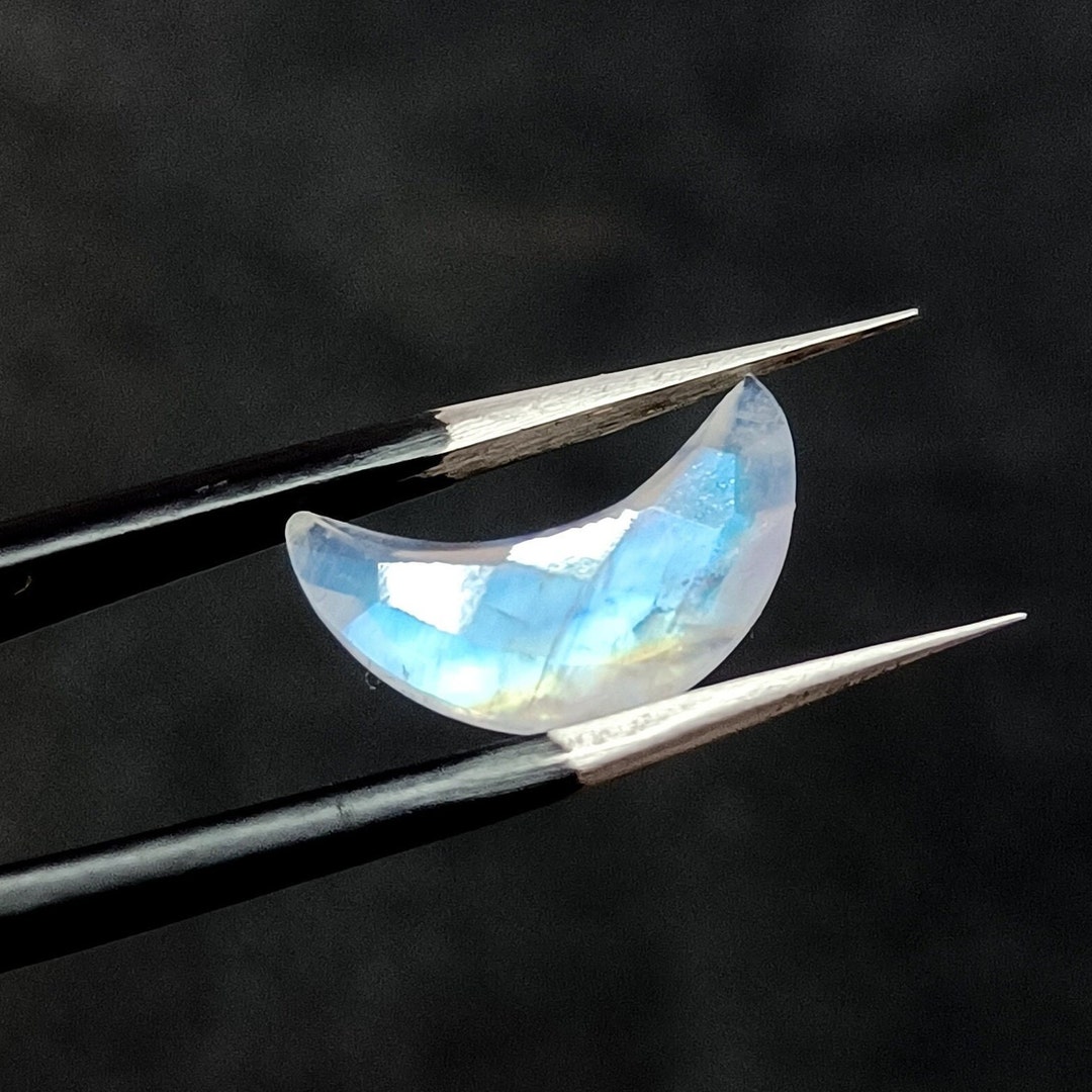 Rainbow Moonstone Moon Shape Briolettes, Rainbow Moonstone Faceted Moon ...