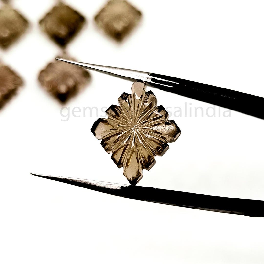 AAA Smoky Quartz Kite Shape Carved Gemstone Beads, Natural Smoky Quartz ...
