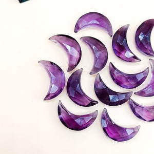 AAA+ Amethyst Moon Shape Briolettes, Purple Amethyst Faceted Gemstone ...