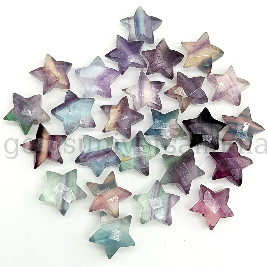 AAA Rainbow Fluorite Star Shape Briolettes, Natural Fluorite Faceted ...