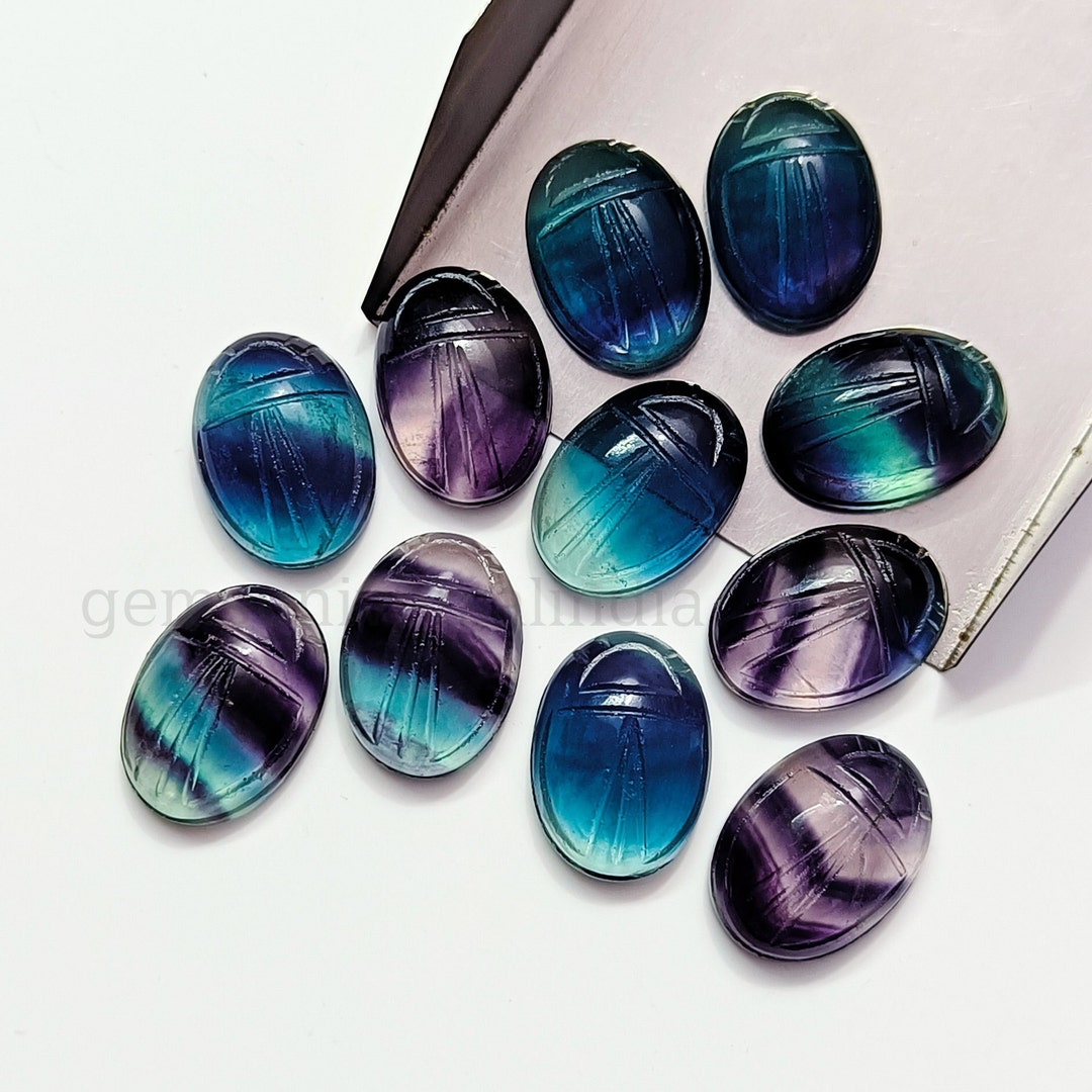Natural Fluorite Scarabs Beads, Boho Egyptian Scarabs Shape,insect ...