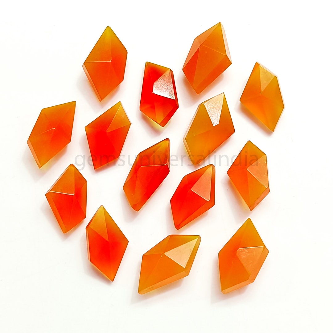 10pc Carnelian Spindle Shape Gemstone, Hand Carved Gemstone Beads for ...