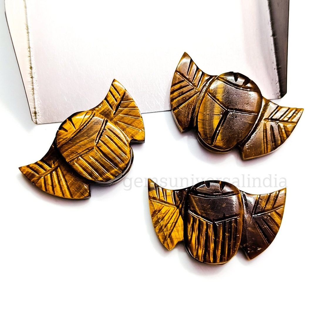 AAA Tiger Eye Carved Scarab Shape Gemstone, Tiger Eye Beetle Carving ...