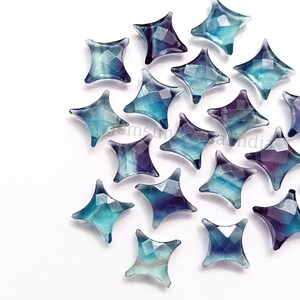 Natural Multi Fluorite Ninja Star Shape Gemstone, Faceted Hand Carved ...