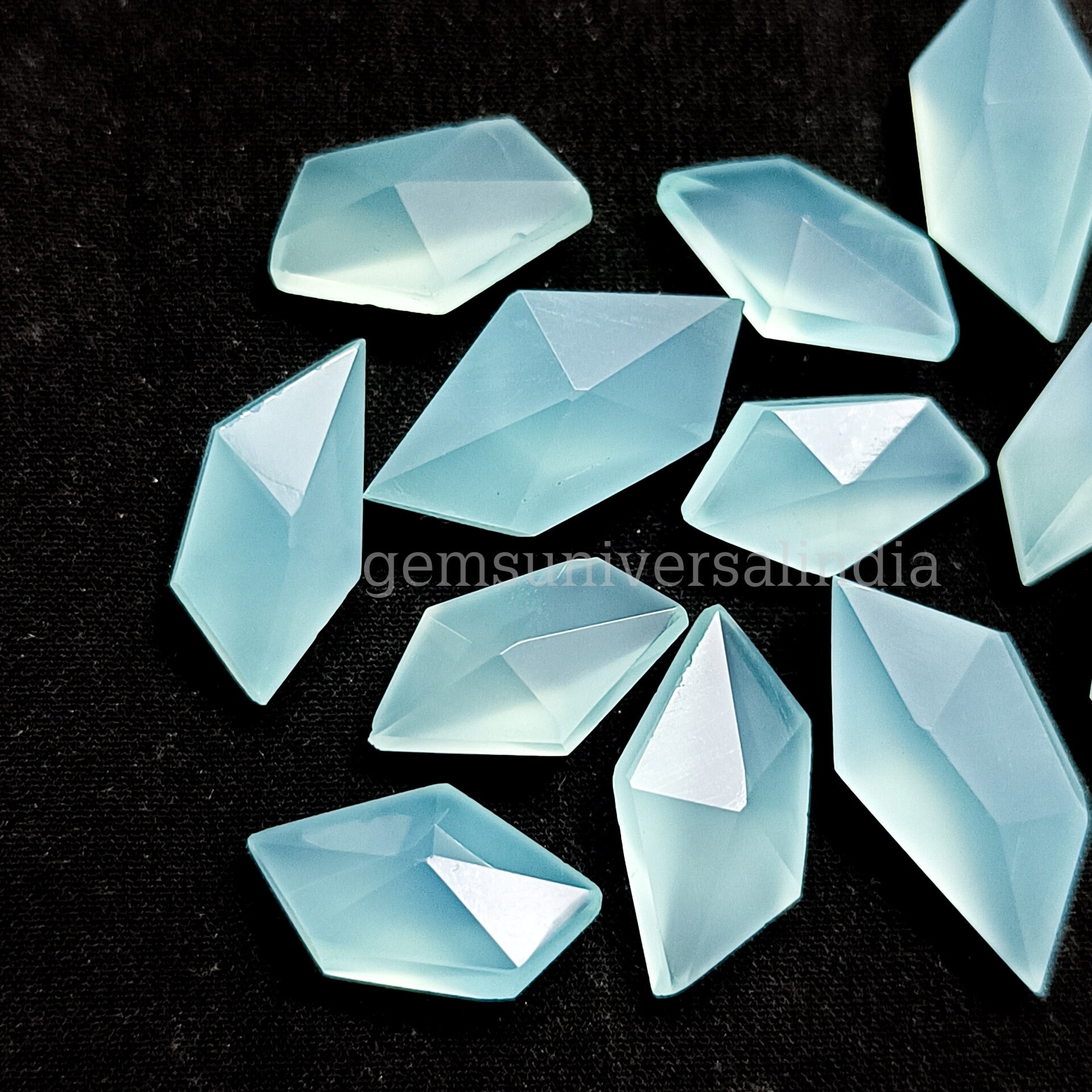 Blue Chalcedony Spindle Shape Gemstone, Hand Carved Gemstone Beads for ...