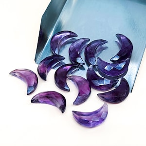 AAA+ Amethyst Moon Shape Briolettes, Purple Amethyst Faceted Gemstone ...