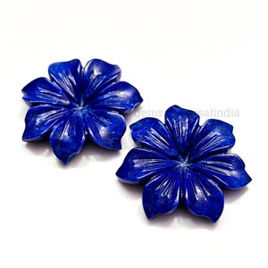 AAA Lapis Lazuli Carved Flower Shape Gemstone, Natural Lapis Lazuli ...