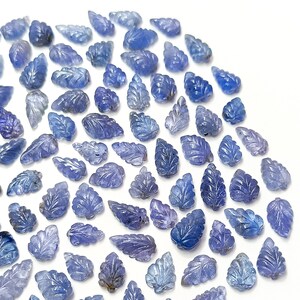 AAA Tanzanite Carved Leaf Shape Gemstone, Faceted Crystal Leaf Carving ...