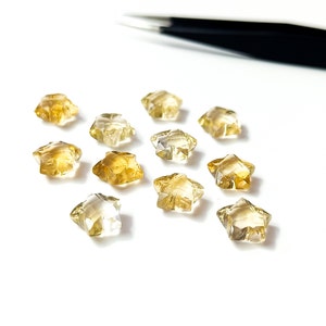 Natural Citrine Star Shape Gemstone, Faceted Hand Carved Star Beads for ...