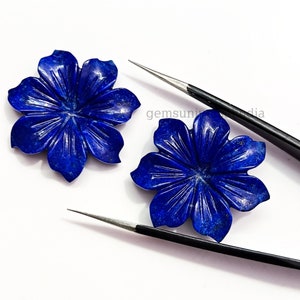 AAA Lapis Lazuli Carved Flower Shape Gemstone Natural Lapis - Etsy