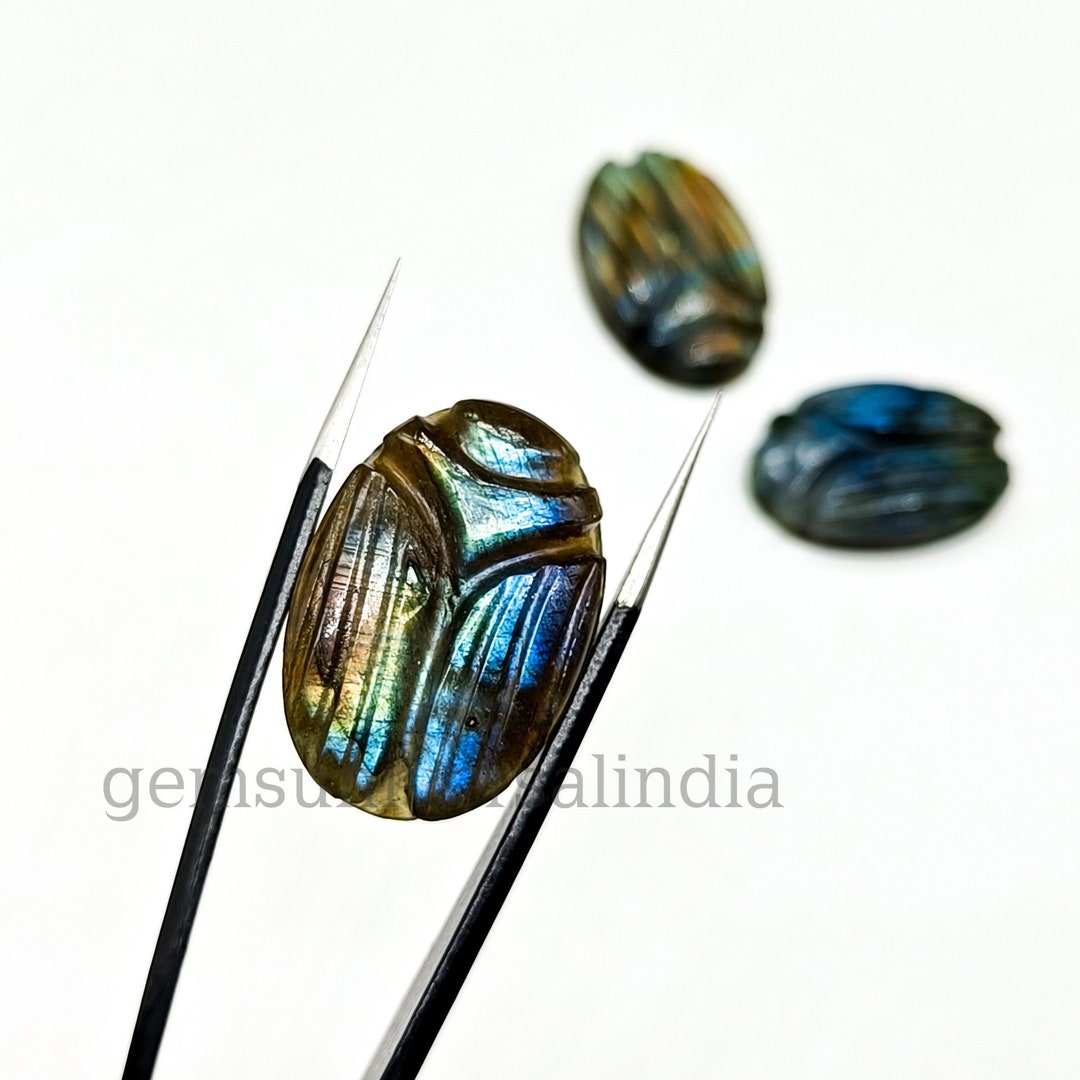 Bestselling Labradorite Scarab Shape Gemstone, Large Labradorite Beetle ...