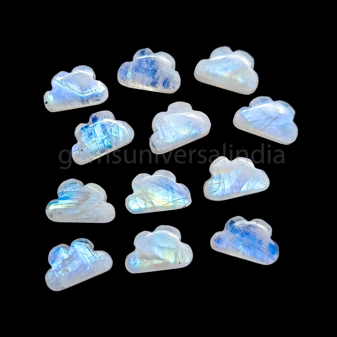 Flashy Rainbow Moonstone Cloud Shape Gemstone, Faceted Hand Carved ...