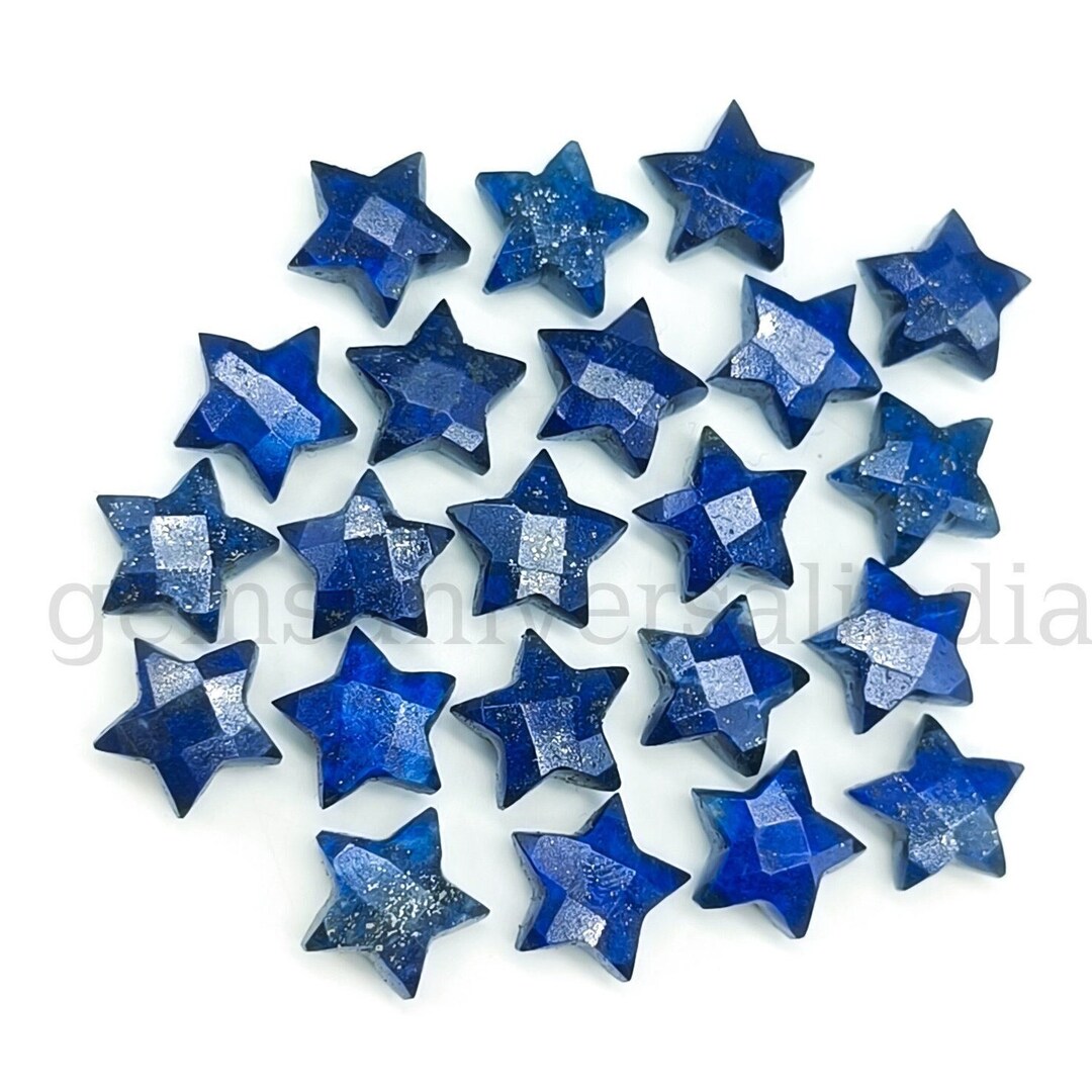 Natural Lapis Lazuli Star Shape Gemstone, Faceted Hand Carved Star ...