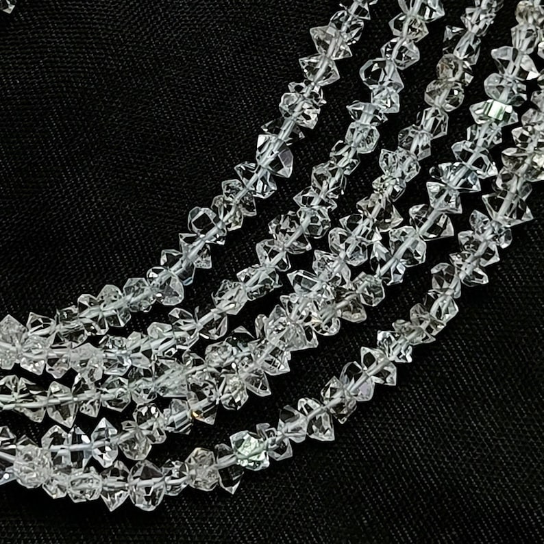 AAAA Clear Herkimer Diamond Beads, Natural Diamond Nugget Beads, Double ...