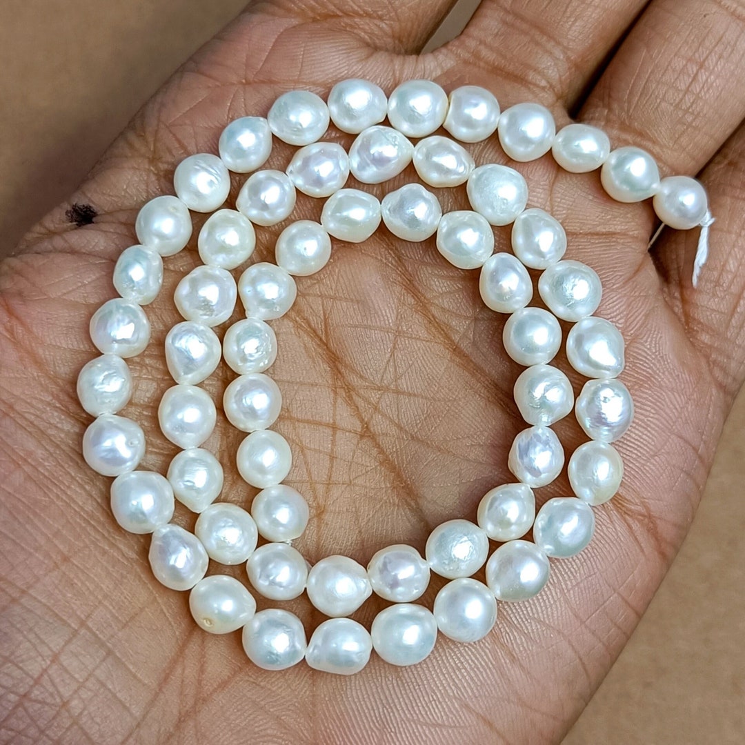 AAA Natural Baroque Pearl Irregular Shape Freshwater Pearl Beads 6-7MM ...