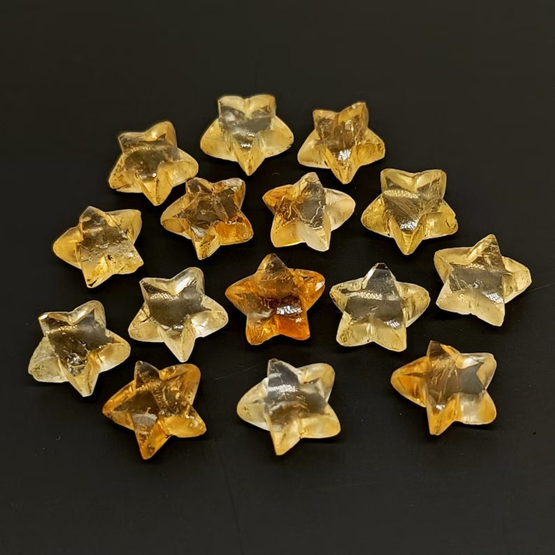 AAA Citrine Star Carved Gemstone Natural Citrine Smooth Star Shape ...