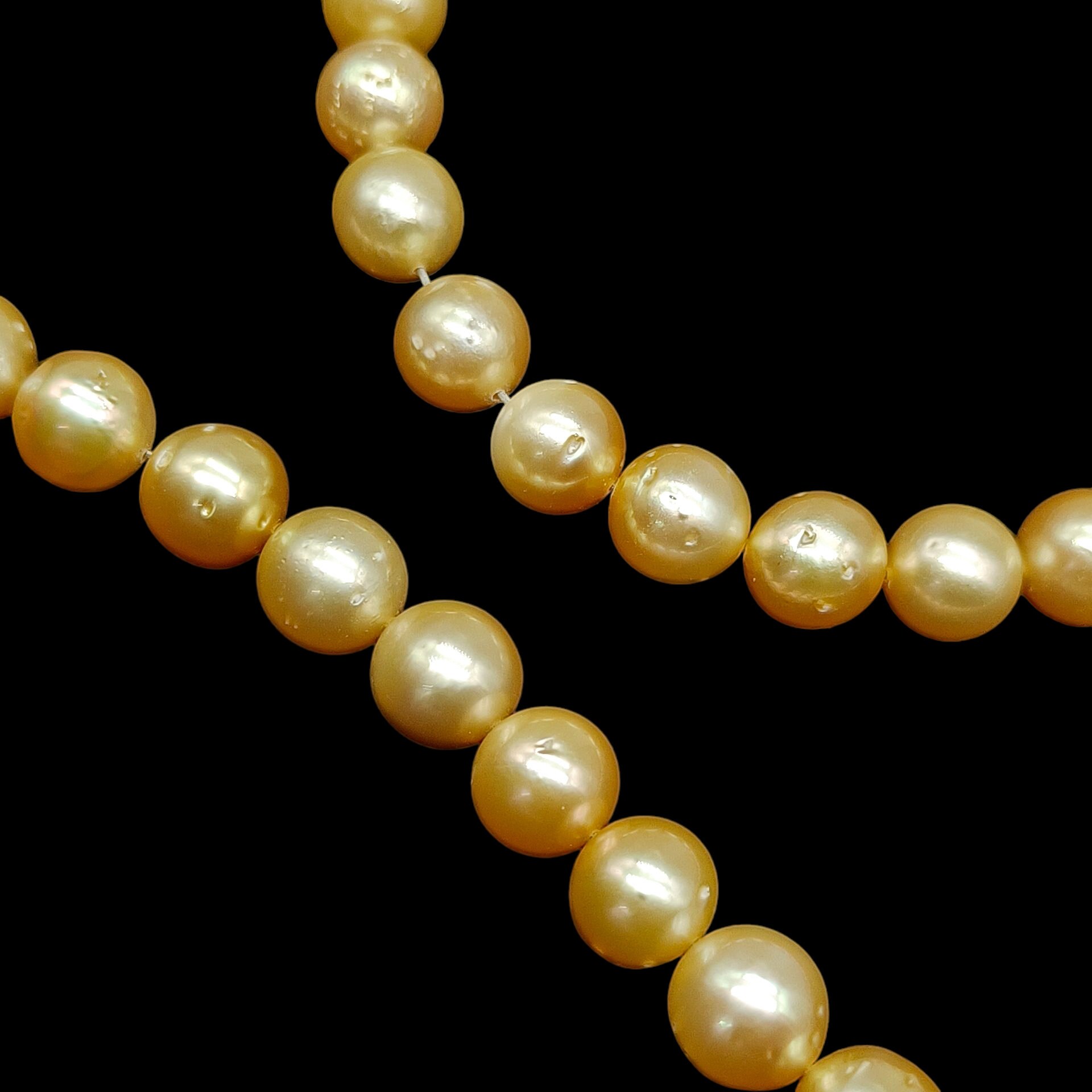 Exceptional Quality Golden South Sea Pearl Beads, Genuine South Sea ...