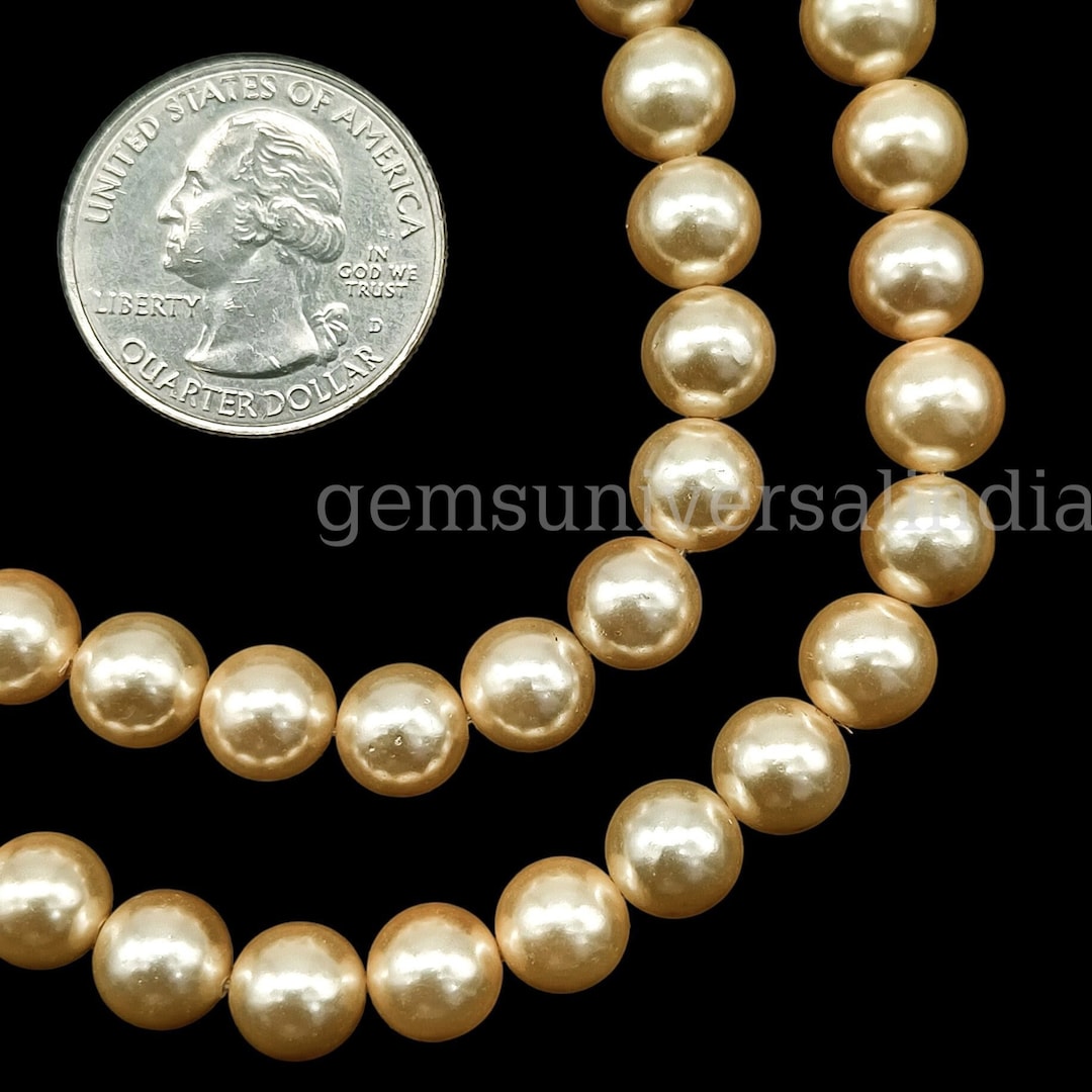 Extremely Rare Golden South Sea Pearl Beads, Genuine Gold South Sea ...